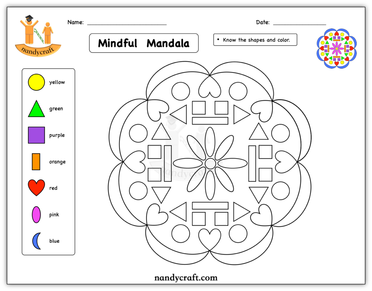 Mindful Mandala | Know and Color | NandyCraft