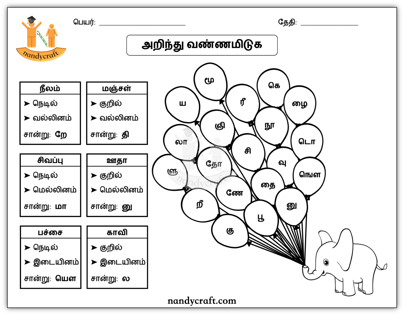 அறிந்து வண்ணமிடுதல் | NandyCraft