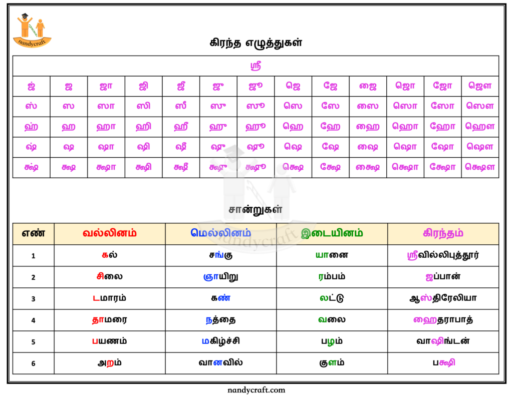 247 தமிழ் எழுத்துகள் | NandyCraft